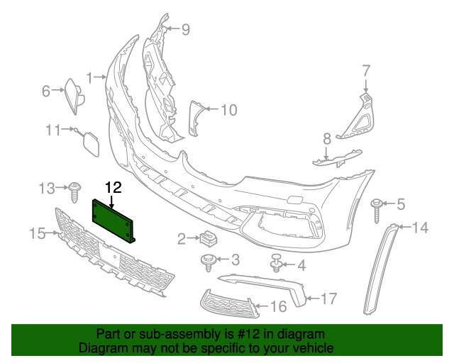 Genuine BMW 51-13-8-075-375 | License Bracket | FREE Shipping on Most ...