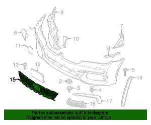 51-11-8-075-370 - Grill, air intake, center 2016-2019 BMW ...