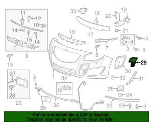 2012-2017 Buick Regal Anthracite Front Driver Side Bumper Fascia Outer ...