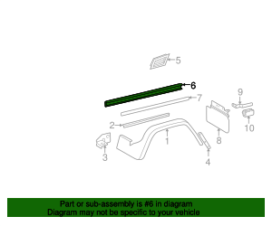 463-690-07-62 - Fender Molding 2002-2018 Mercedes-Benz ...