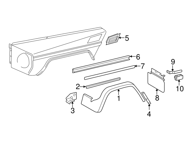 463-698-24-62 - Fender Molding 2003-2018 Mercedes-Benz ...