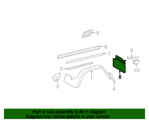2002-2018 Mercedes-Benz Mud Guard 463-880-03-22 | MB OEM Parts