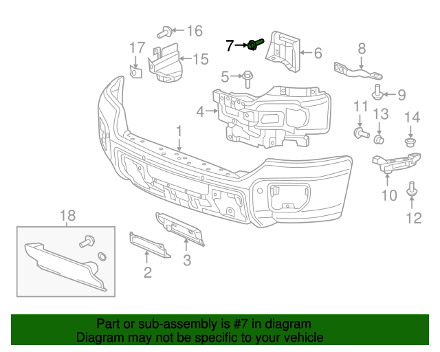 2015-2024 GM Bumper Impact Bar Bolt 11569664 GM | GMPartsDirect.com