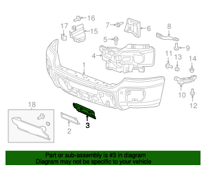 2015-2019 GMC Front Bumper Fascia Center Support Bracket 23178913 GM ...