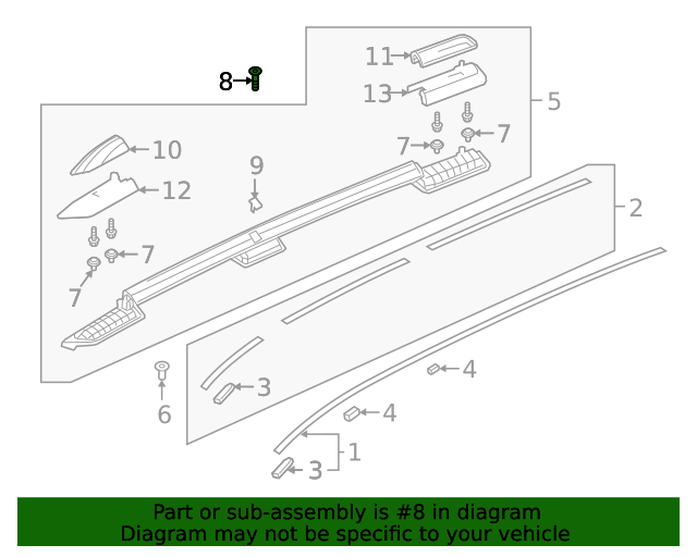 90101-TGS-A01 - Roof Rail Bolt 2019-2023 Honda Passport | Honda Parts ...