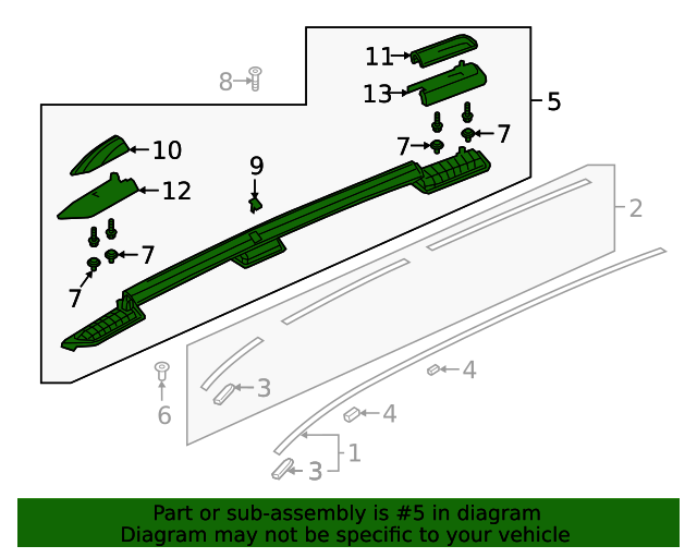 75250-TGS-A01 - Rail Assembly, R Roof 2019-2020 Honda Passport | Honda ...