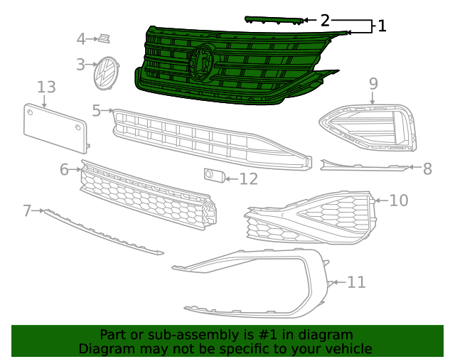 561-853-651-BD-ZLL - Grille - 2020 Volkswagen Passat | World VW Parts