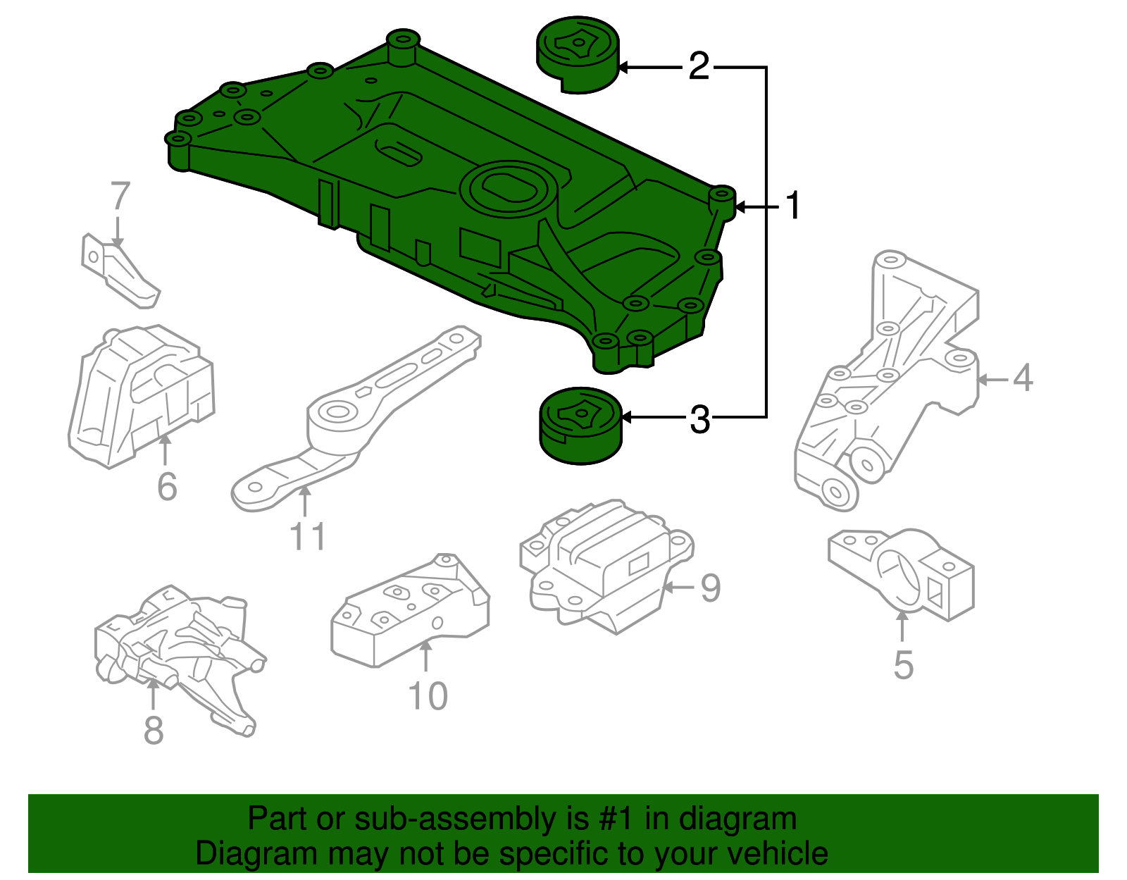 1K0-199-313-AL - 2005-2016 Volkswagen - Engine Cradle | Quick VW Parts