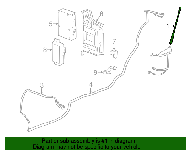 2013-2022 GM Radio Antenna 23345431 GM | GMPartsDirect.com