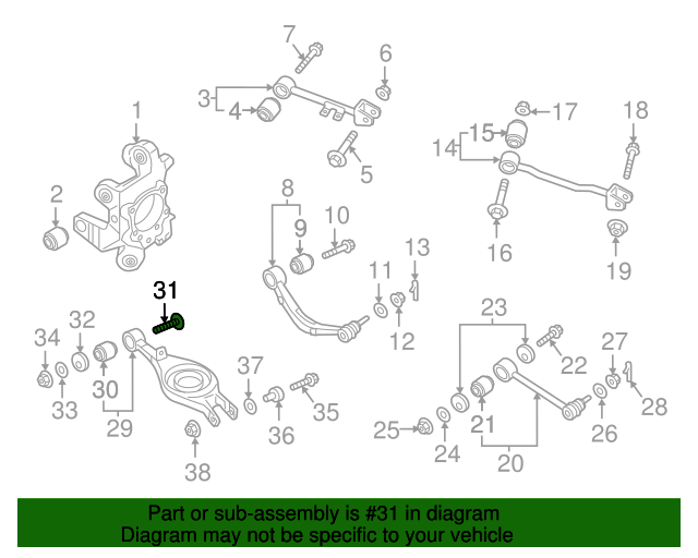 55260-3M100 - Lower Control Arm Adjust Bolt 2015-2017 Kia K900 | Kia ...