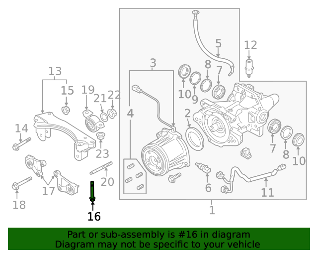 2011-2019 Mazda Differential Mount Mount Bolt 9YA4-2A-202A | TascaParts.com