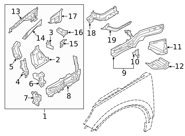 Genuine Bumper Bracket for 2019-2022 Volvo XC40 | Part# 32277219 | Over ...
