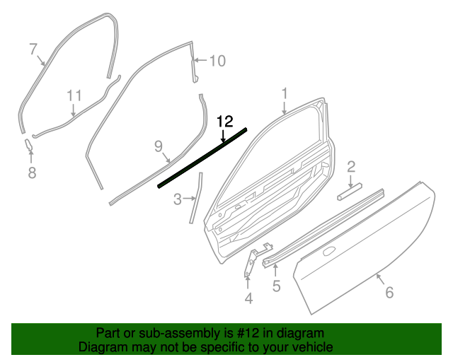 Genuine BMW 51-33-7-312-989 | Inner Weather-Strip | FREE Shipping on ...