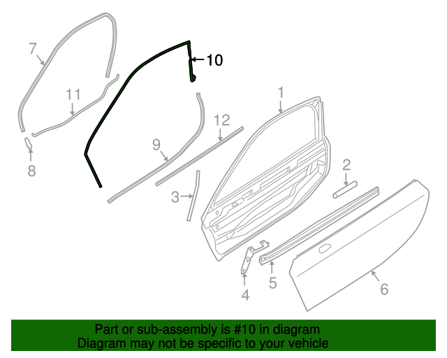 Genuine BMW 51-21-7-312-984 | Upper Weather-Strip | FREE Shipping on ...