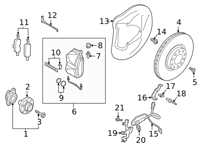 4K0-611-845-K - Brake Hose Bracket 2019-2023 Audi | Audi OEM Parts