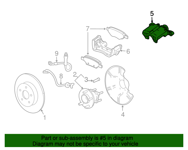 96626073 - Rear Driver Side Disc Brake Caliper Assembly 2007-2017 GM ...