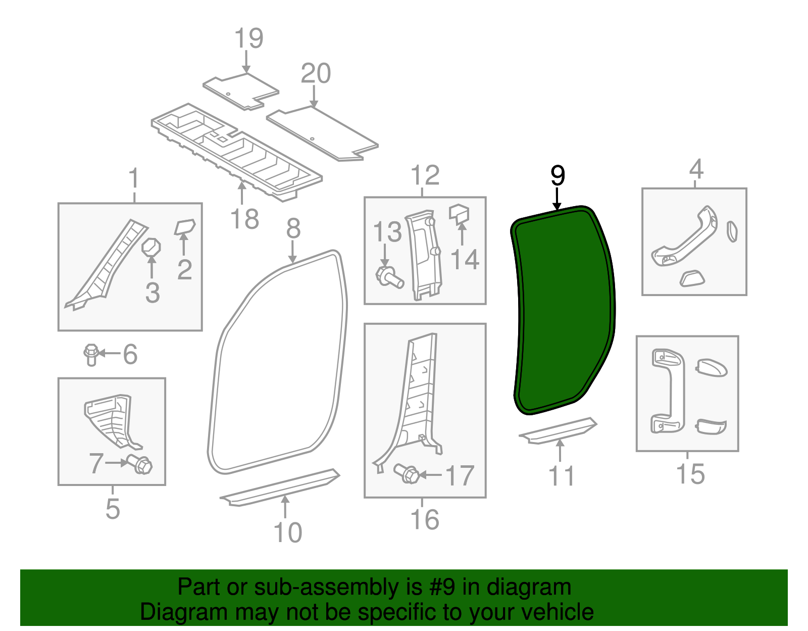 2007-2021 Toyota Tundra Body Weather-Strip 62332-0C030 | Toyota Parts ...