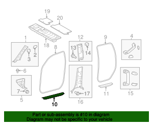 Genuine Toyota Door Sill Plate (Left, Front) part# 67914-0C050-C0 for ...