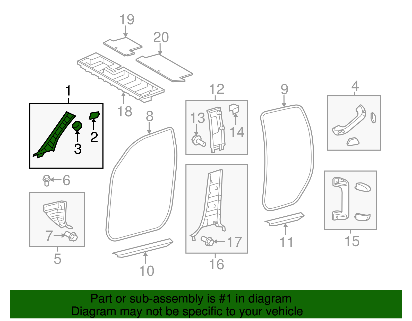 62220-0C060-B0 - Body A-Pillar Trim Panel (Left, Front) 2014-2021 ...