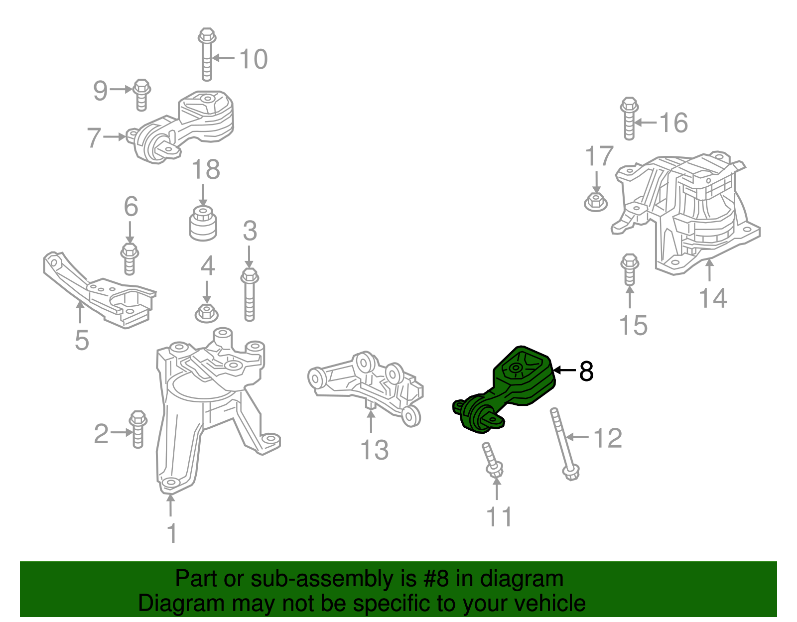 50890-TLA-A02 - 2017-2022 Honda CR-V - Rod Torque (Lower) | Genuine Honda Parts