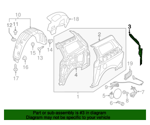 71550-A9100 - Corner Panel 2015-2021 Kia Sedona | Kia.Parts Store