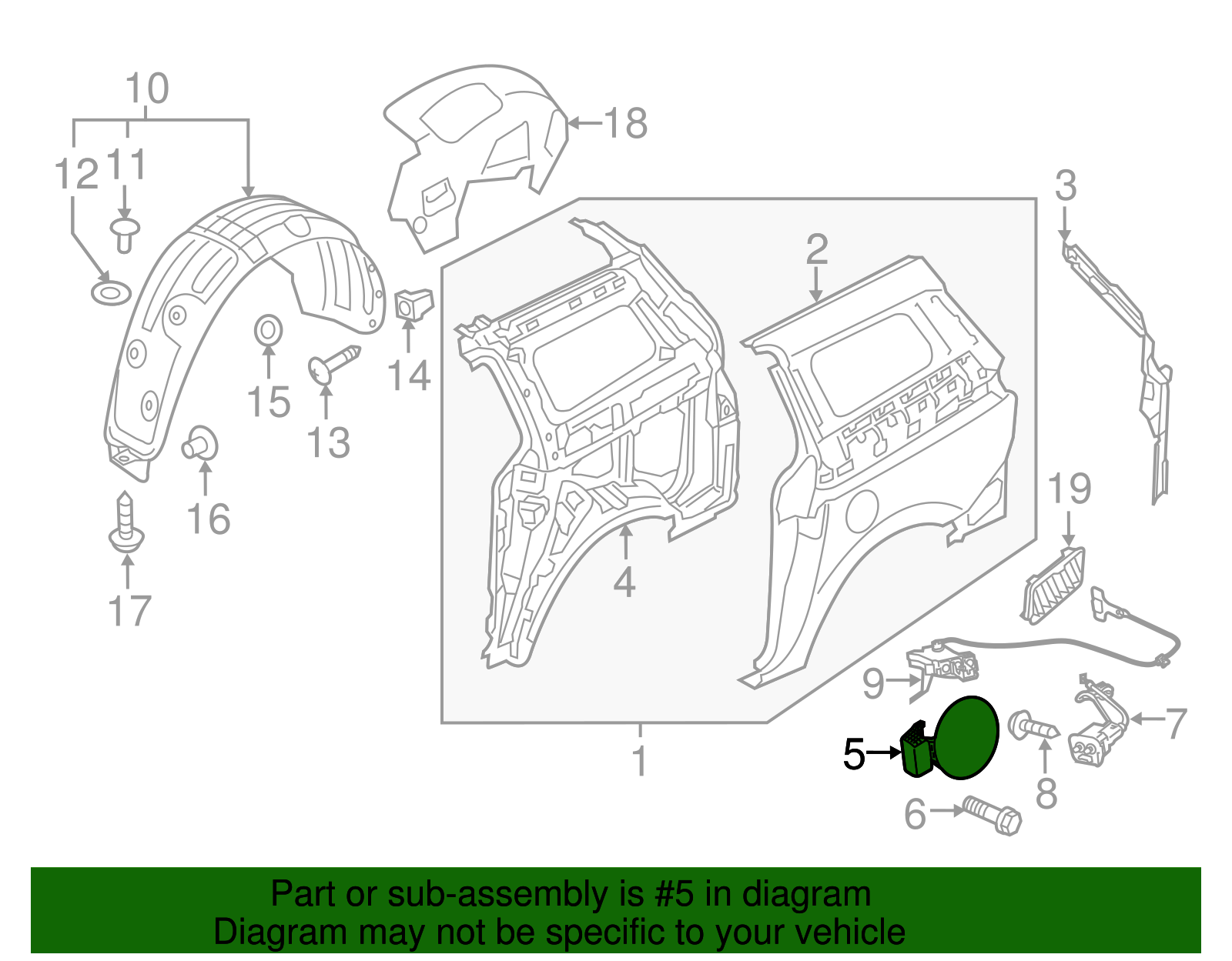 69510-A9500 - Fuel Door 2019-2021 Kia Sedona | Kia.Parts Store