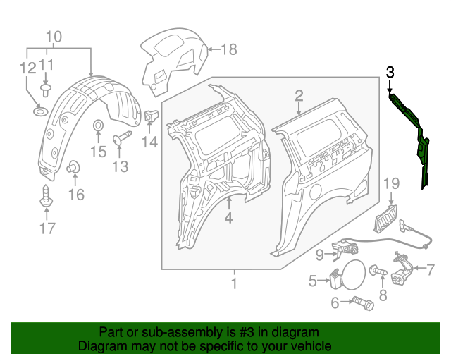 71550-A9100 - Corner Panel 2015-2021 Kia Sedona | Kia.Parts Store