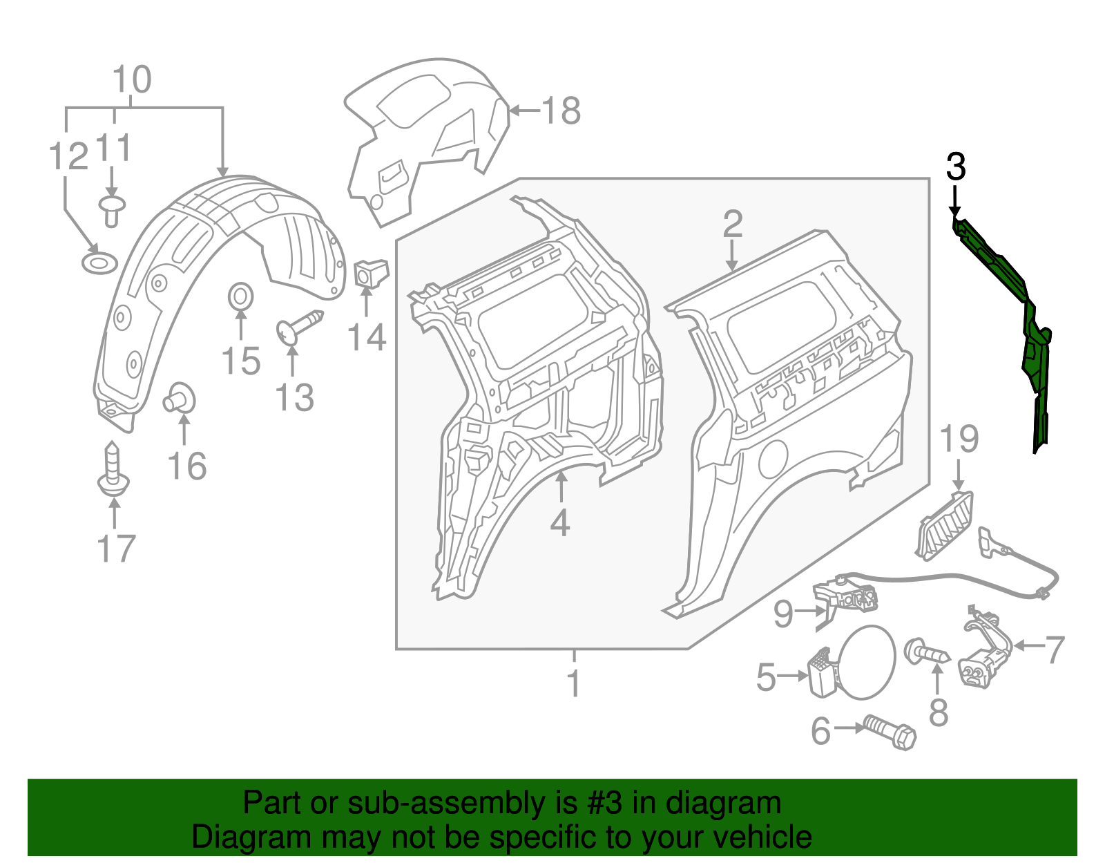 71550-A9100 - Corner Panel 2015-2021 Kia Sedona | Kia.Parts Store