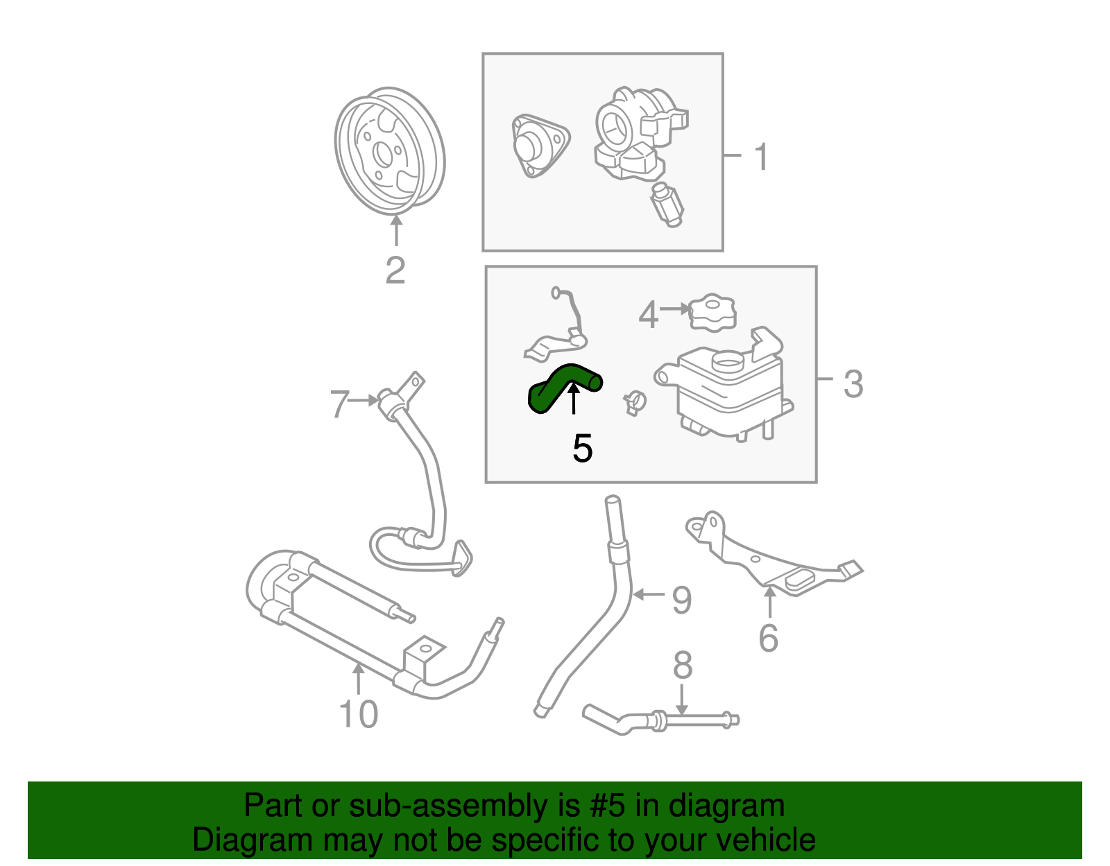 1997-2011 Ford Motorcraft™ Power Steering Reservoir Hose PSH-125 ...