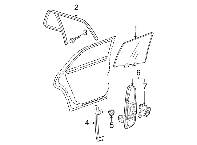 25980843 - Rear Driver Side Power Window Regulator and Motor Assembly ...