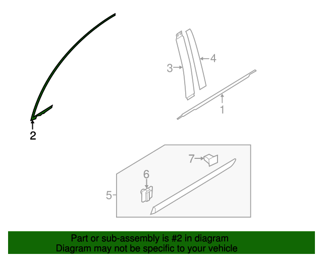 82850-3N010 - Frame Molding - 2011-2016 Hyundai Equus | OEM Parts Quick