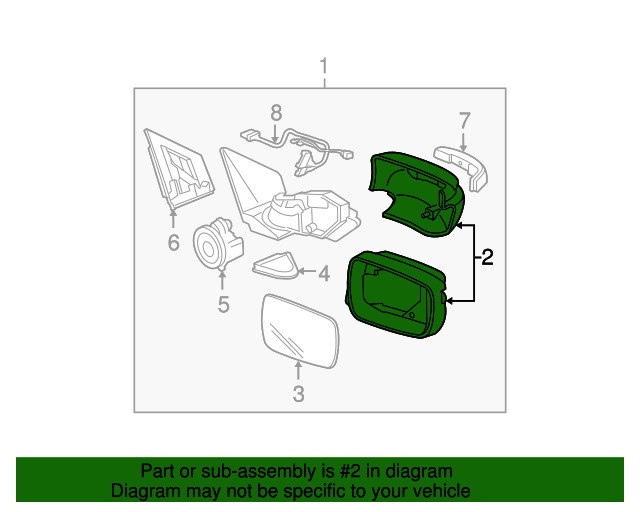 2007-2013 Acura MDX Housing Set, R *R529P* (Dark Cherry Pearl) 76201 ...