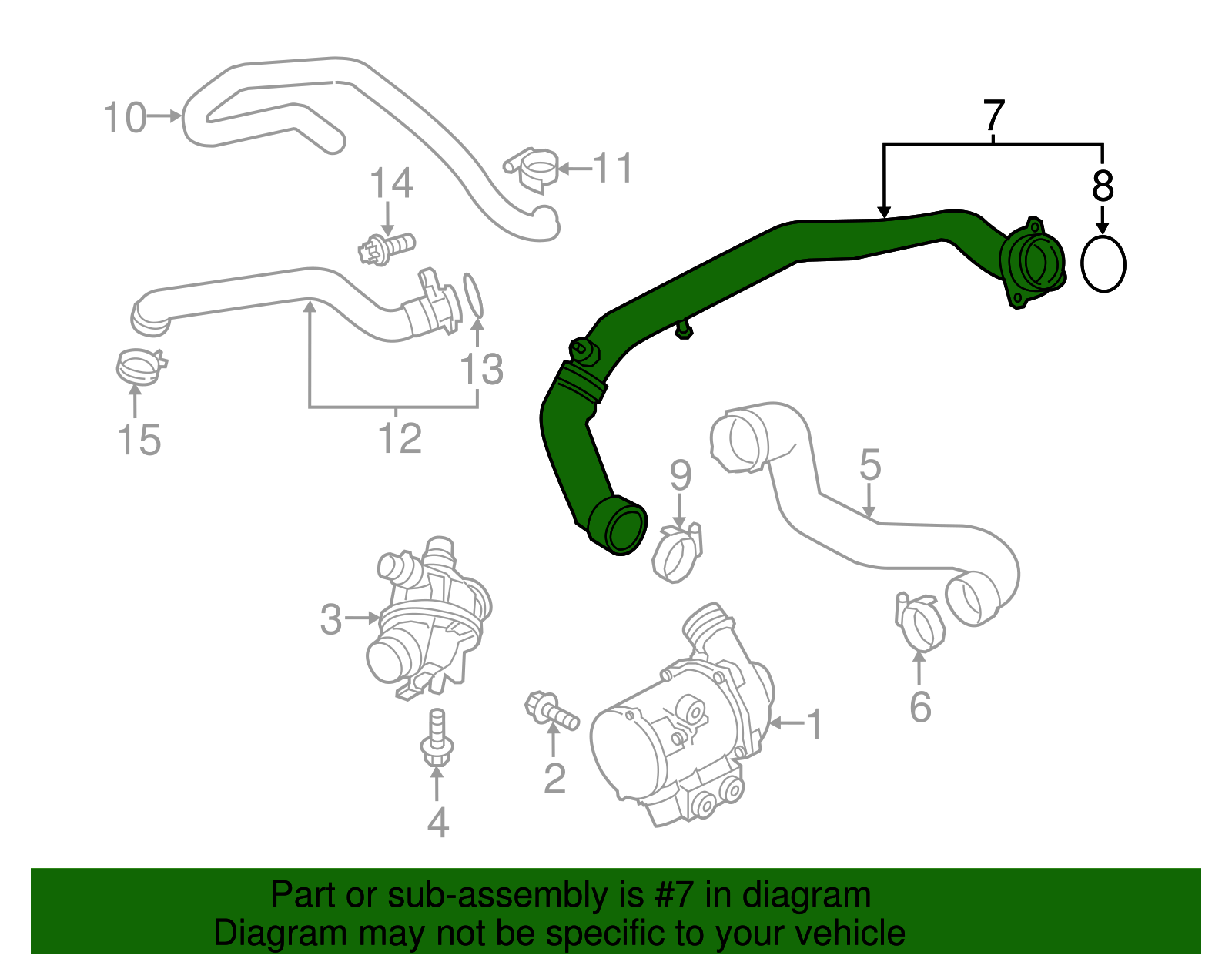 11537584630 - 2011-2014 BMW Engine Coolant Hose (11-53-7-584-630) | BMW ...