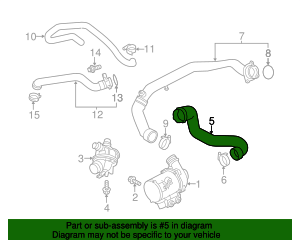 11537584543 - 2011-2014 BMW Engine Coolant Hose (11-53-7-584-543) | BMW ...