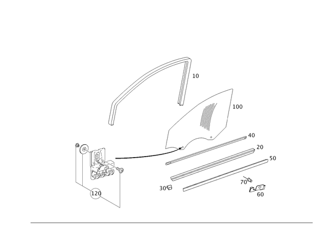 203-725-14-65 - Sealing Rail 2001-2007 Mercedes-Benz | Mercedes-Benz ...
