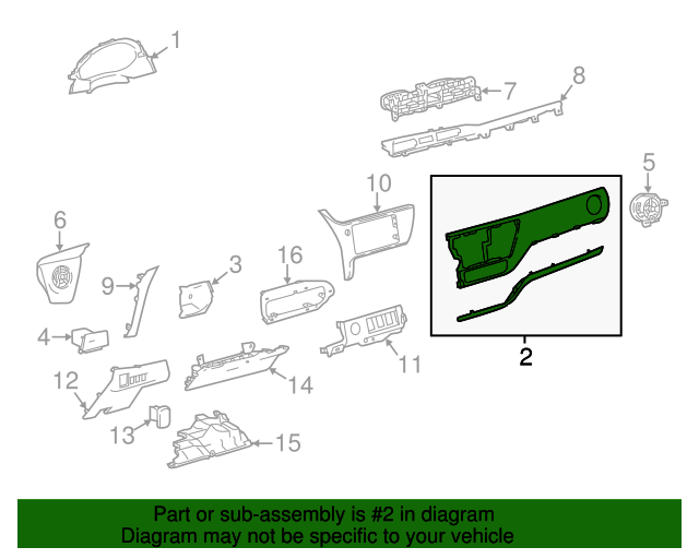 55403-02340-C7 - Trim Panel - 2017-2019 Toyota Corolla | OEM Genuine ...