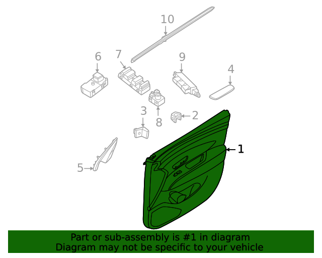 82305-CW000-MMH - Door Interior Trim Panel 2022-2023 Hyundai Tucson ...