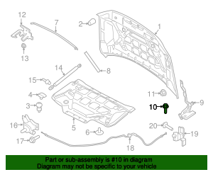 2015-2019 Ford Upper Rail Assembly Bolt -W717793-S439 | QuirkParts