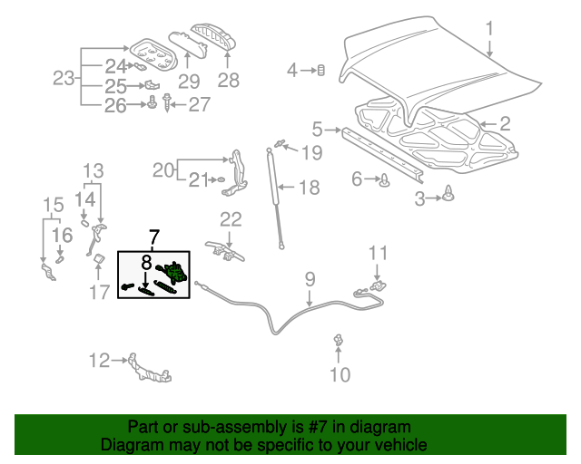 53510-60160 - Hood Latch - 2003-2009 Toyota 4Runner | OEM Genuine ...
