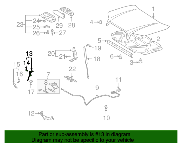 2003-2005 Toyota 4Runner Hood Safety Catch 53550-35010 | OEM Parts Online