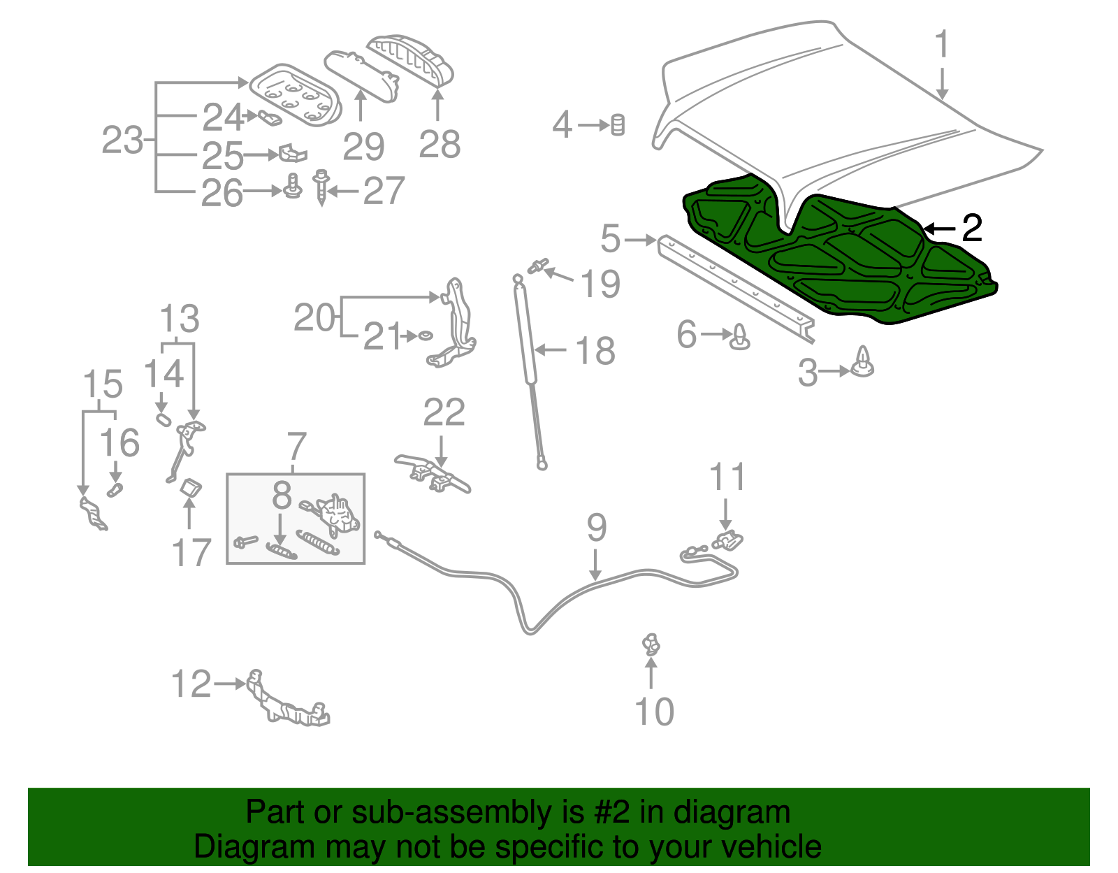 53341-35130 - Hood Insulation Pad 2003-2009 Toyota 4Runner | AutoNation ...