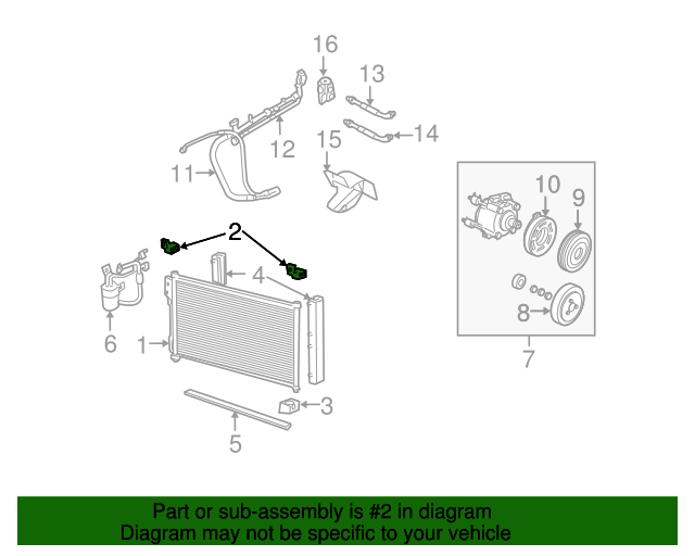 1997-2006 Ford Condenser Mount Bracket F75Z-19702-BA | QuirkParts