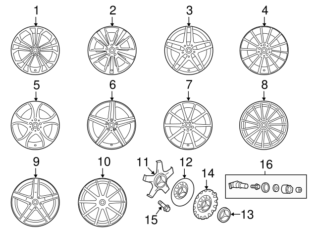 2015-2021 Mercedes-Benz Wheel AMG 10-Spoke Forged 48.3 Cm (19 Inch) 222 ...