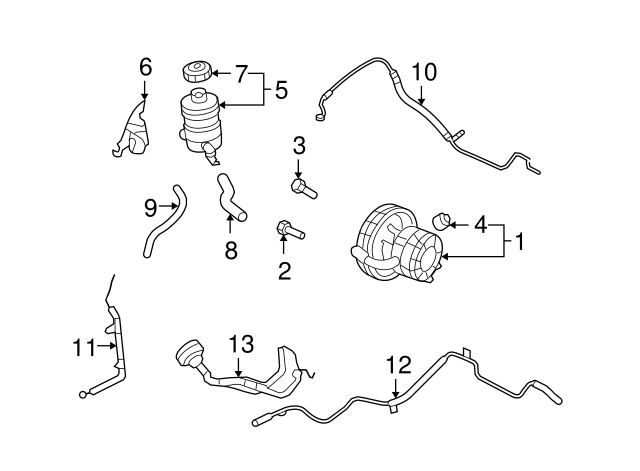 2006-2010 Kia Power Steering Pressure Hose 57510 2G000-DS | OEM Parts ...