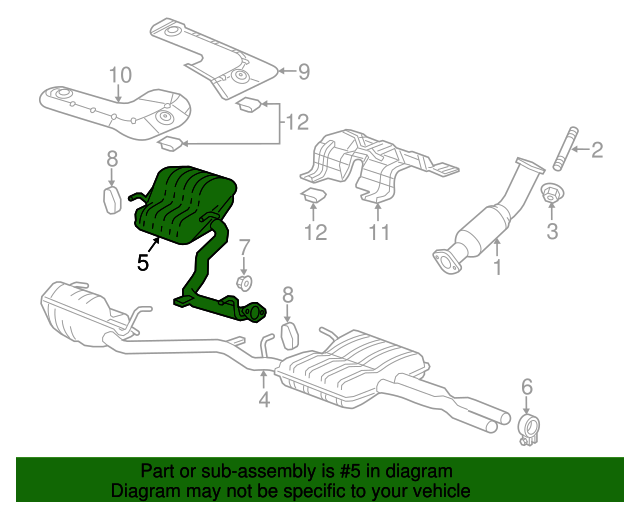 68453196ac - Exhaust Muffler And Resonator - 2015-2021 Dodge Challenger ...