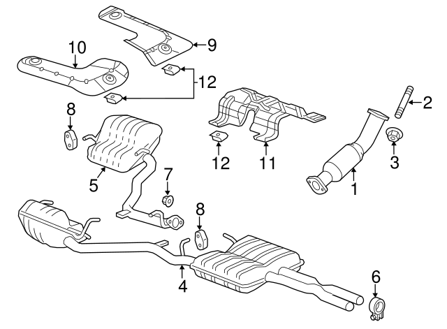 68453196ac - Exhaust Muffler And Resonator - 2015-2021 Dodge Challenger ...
