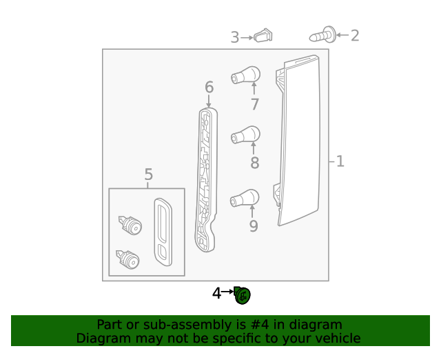 910988020064 - Tail Lamp Assembly Clip 2019-2023 Mercedes-Benz ...