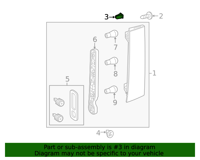 639-998-01-85 - Center High Mount Stop Light Nut 1984-2024 Mercedes ...