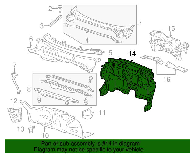 2011-2015 Chevrolet Volt Dash Panel Inner Insulator 22888859 ...