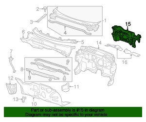 2011-2015 GM Dash Panel Outer Insulator 20970678 | GMPartsDirect.com